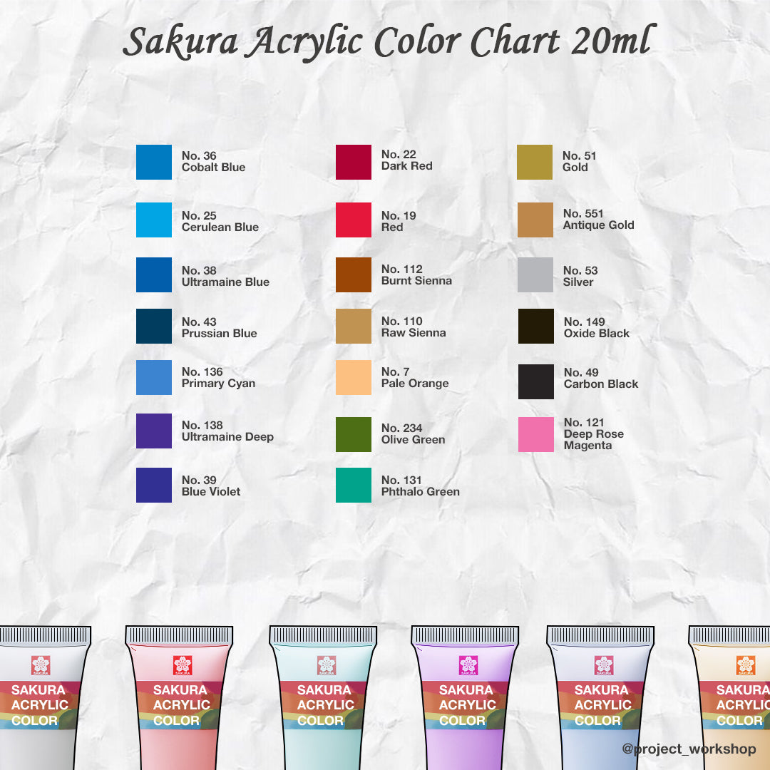 Sakura Acrylic Color 20ml (Part 1) – Project Workshop PH